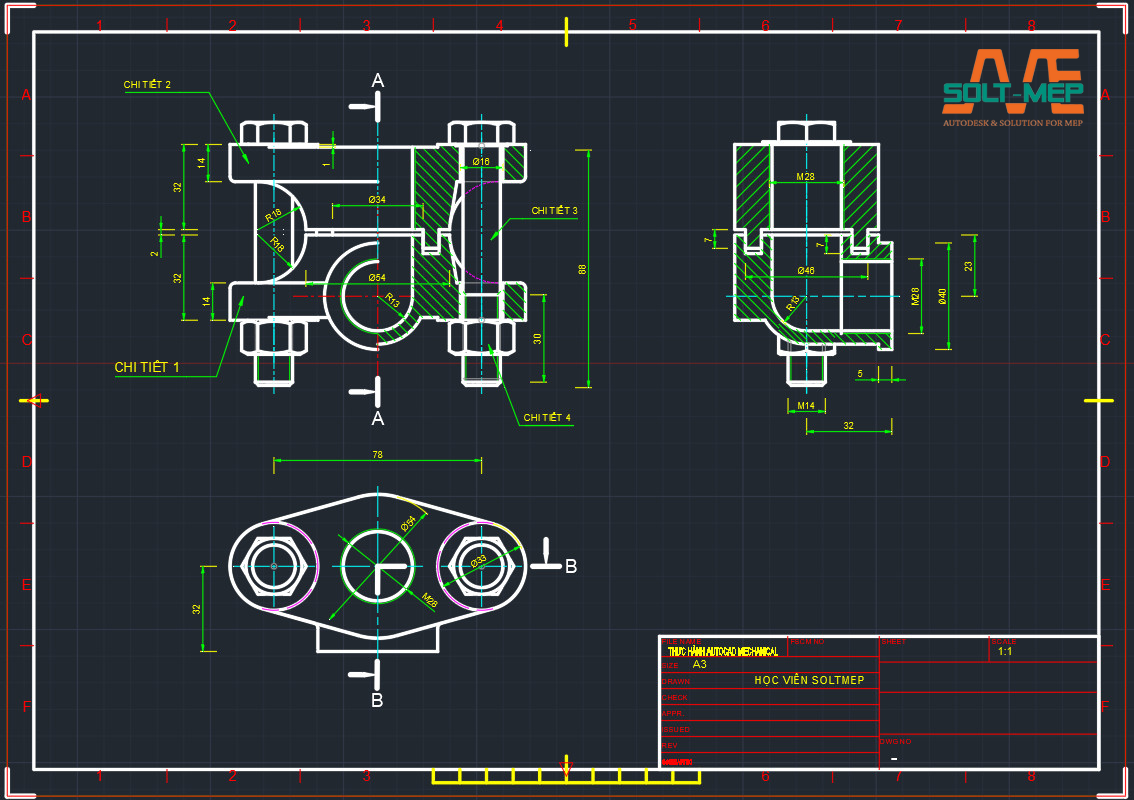 Khóa học Autocad Mechanical (Autocad Cơ khí) - Solt Mep